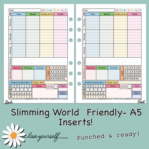 A5 FOOD Compatible SLIMMING WORLD WEIGHT LOSS JOURNAL PAGE PLANNER ...