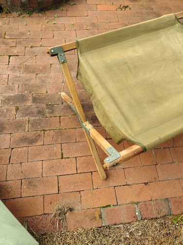 Vintage Wood & Canvas Folding Camping Cot 75” x 27x 17” Army Boy Scout ...