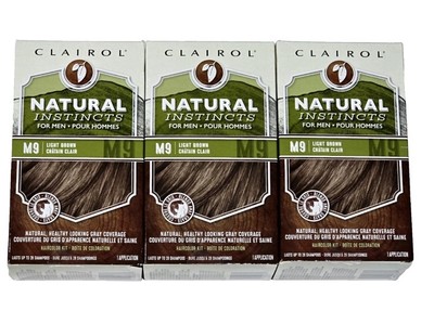 3 Pack Clairol Natural Instincts For Men M9 Light Brown 28 Shampoo Hair ...