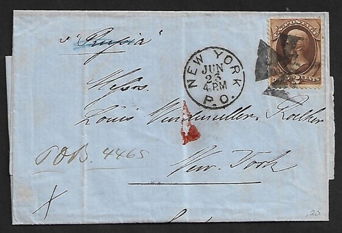 FRANCE AMERICAN POST TO US 2c A. JACKSON STAMP ON FOLDED LETTER COVER ...
