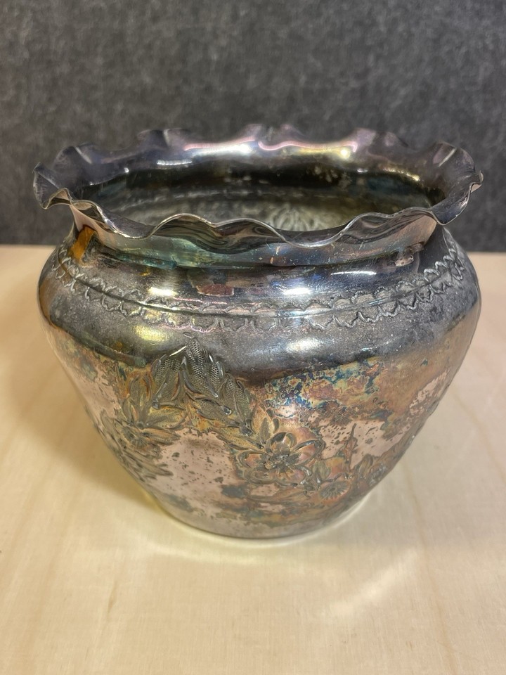 Antique EPBM Silver Plated Floral Designed Planter Vintage Old | eBay ...