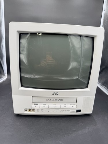 🔥2001 JVC 13" CRT TV/VCR Combo TV-13142W VHS ~White~Tested Works NO ...