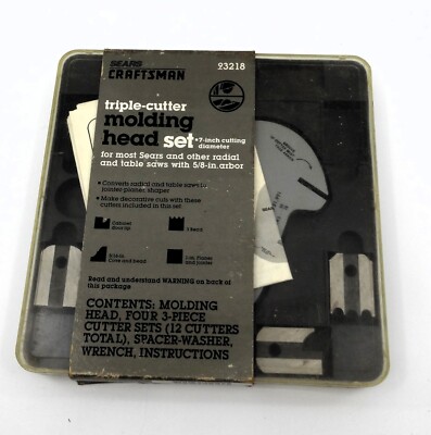 Vtg. Craftsman Molding Set with 4 Cutter Bit Sets, Radial or Table Saw ...