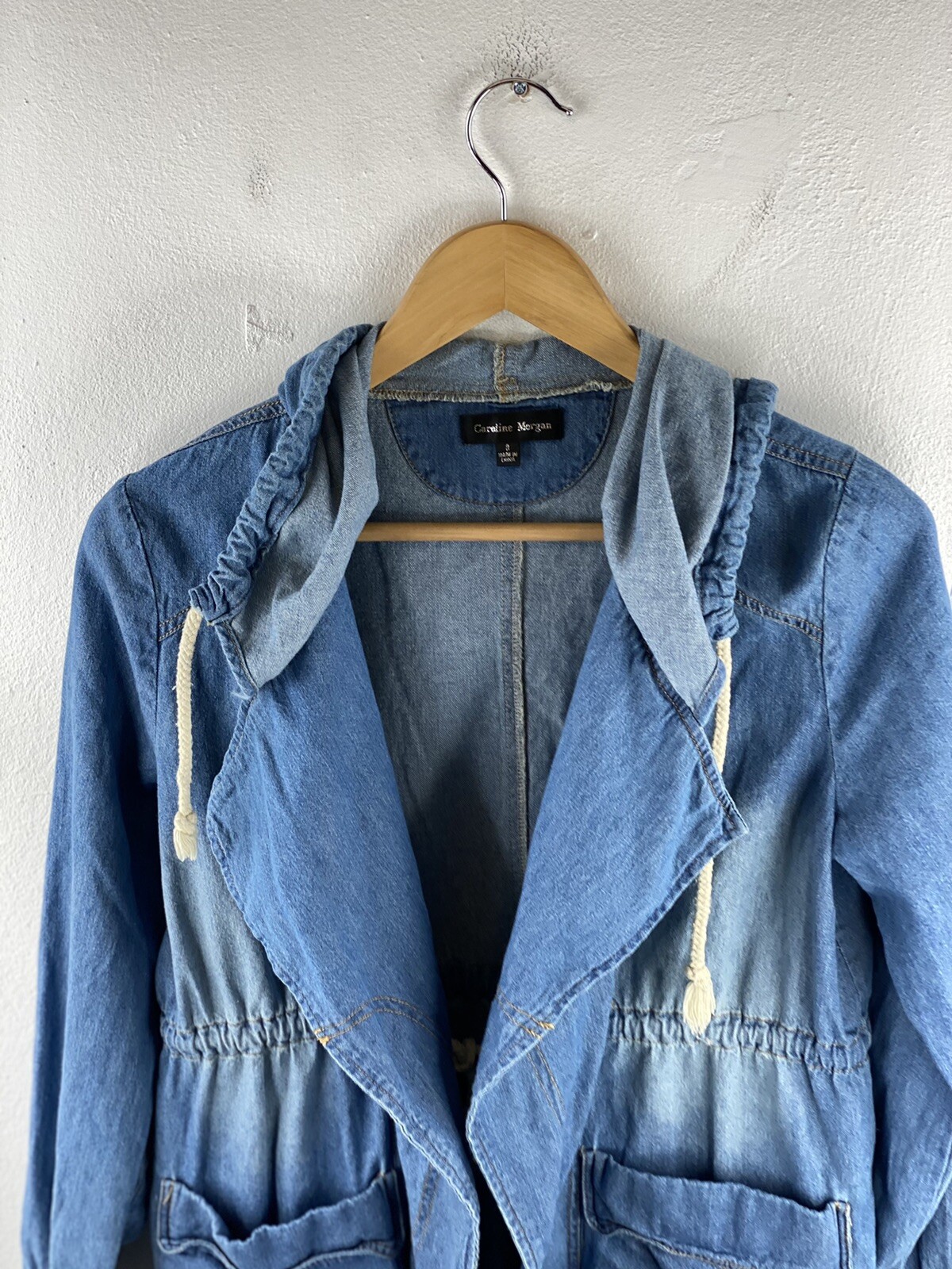 Caroline Morgan Open Denim Jacket Womens Size 8 Blue … - Gem