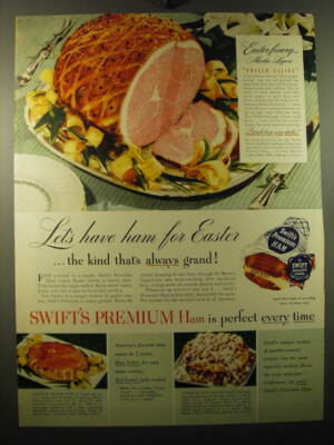 1950 Swift's Premium Ham Ad - Let's have ham for Easter | eBay