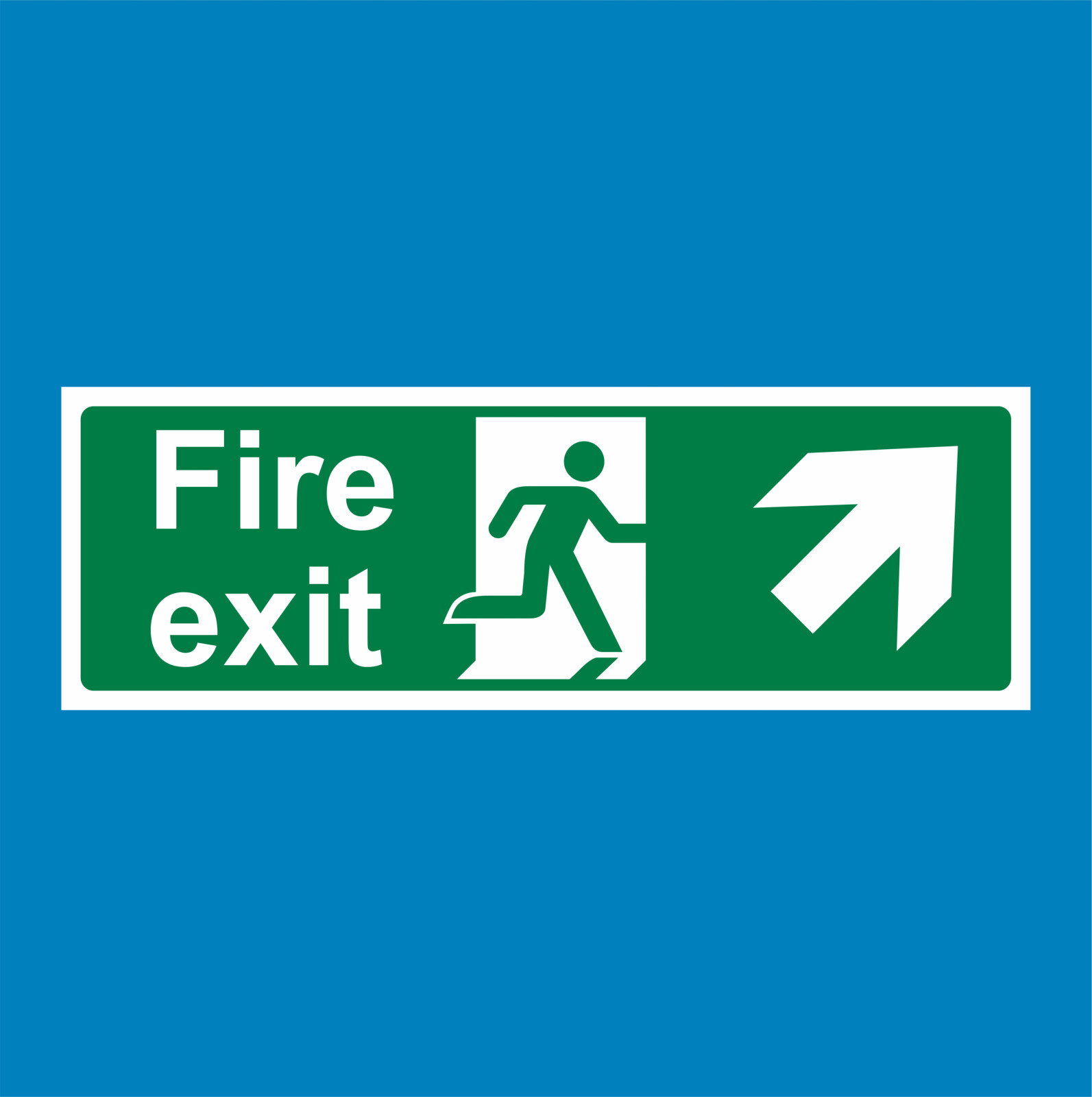 FIRE EXIT SIGN STICKER PLASTIC DIRECTIONAL ARROW BAR CLEAR EMERGENCY ...