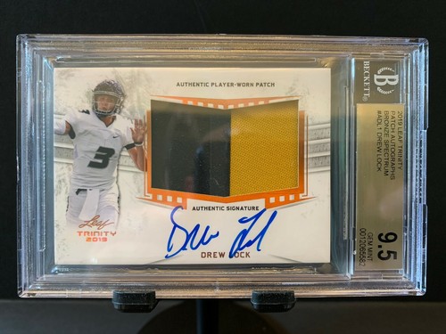 2019 Leaf Trinity DREW LOCK RPA Patch Auto Bronze Prismatic RC Broncos ...