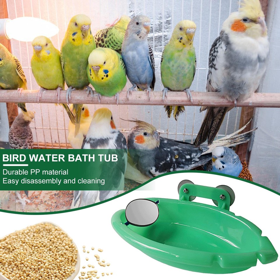 Bird Water Bath Tub For Pet Bird Cage Hanging Bowl Parrots Parakeet ...