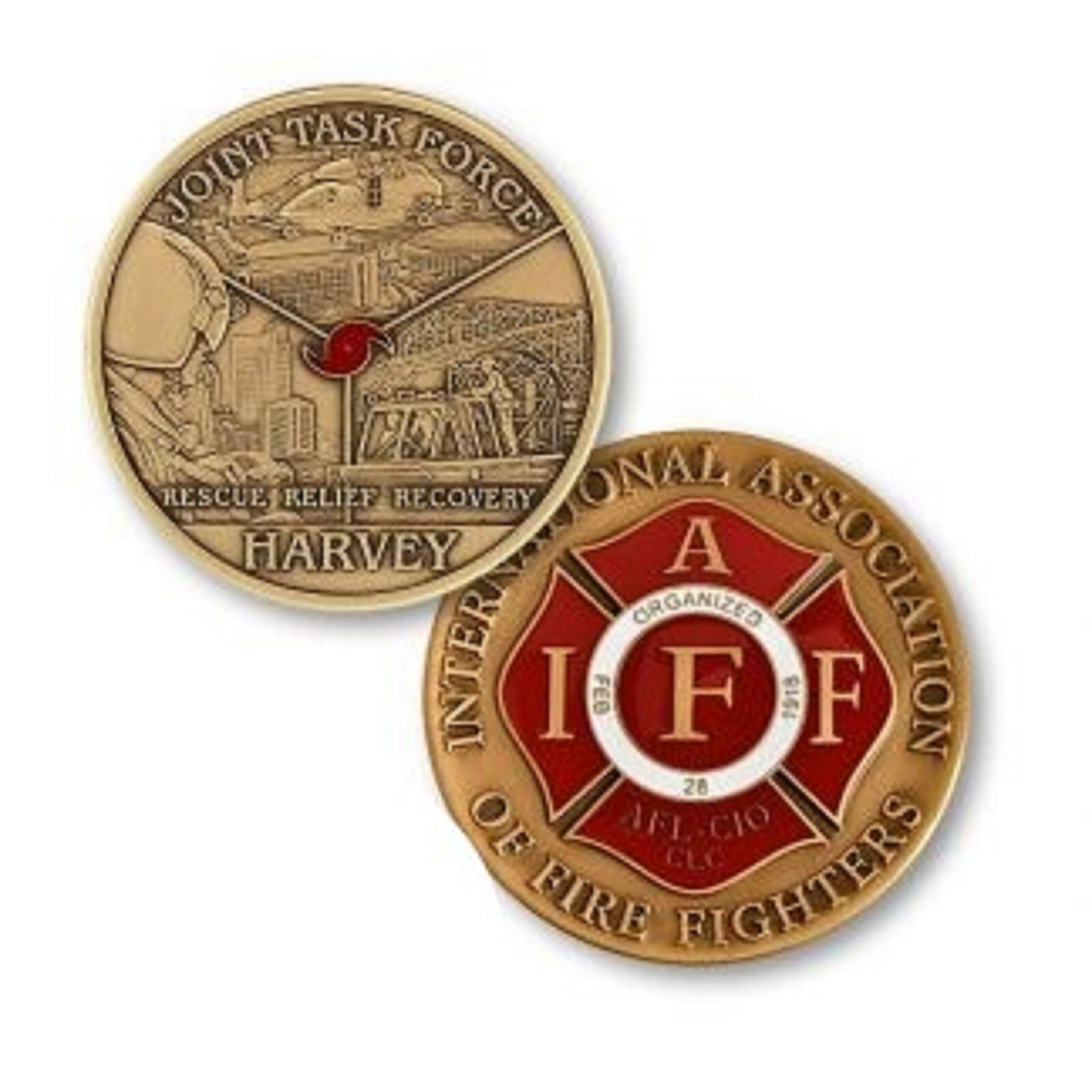 HURRICANE HARVEY IAFF RESCUE RELIEF RECOVERY JOINT TASK 1.75" CHALLENGE ...