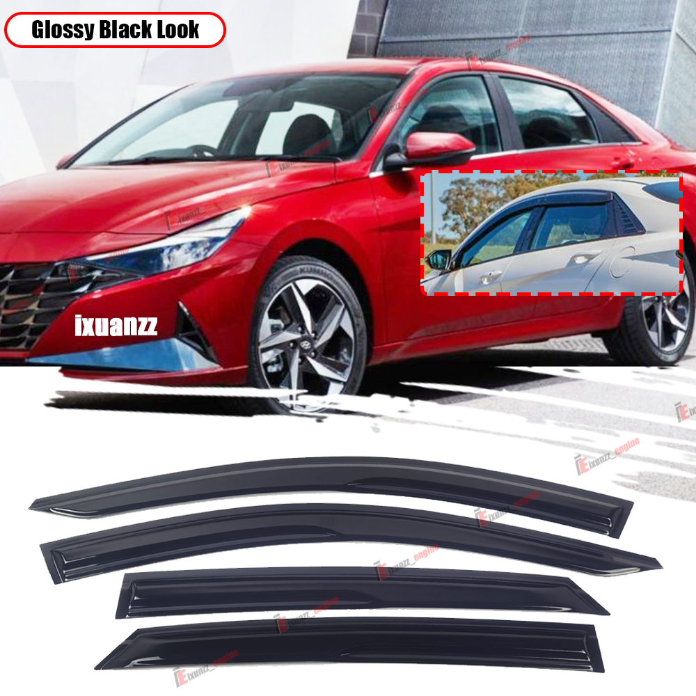 FOR 2021-2023 HYUNDAI ELANTRA KDM 3D WAVY AERO WINDOW VISOR RAIN GUARD ...