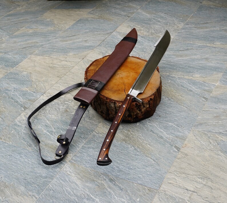 Custom Handmade Carbon Steel Blade Long Handle Sword | Hunting Sword ...