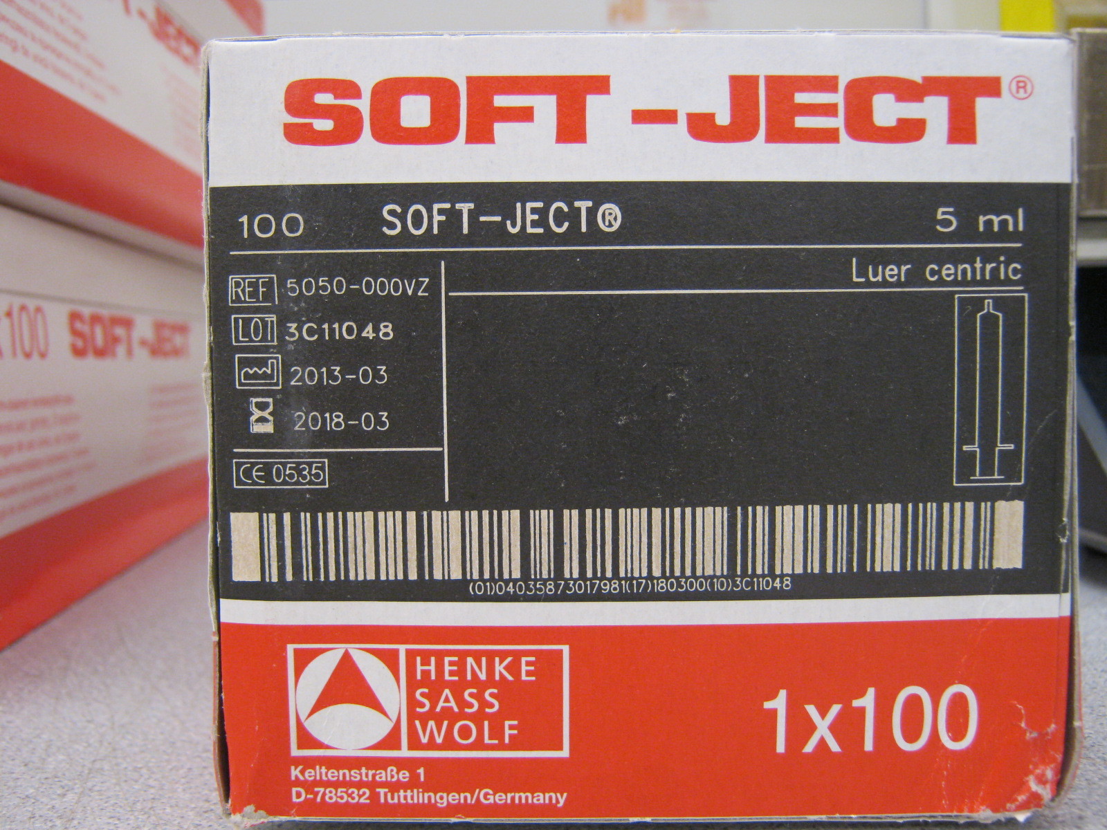 SOFT-JECT STERILE 5ML SINGLE-USE CENTRIC SYRINGES - LATEX-FREE PACK OF ...