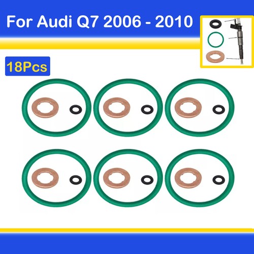 18Pcs For Audi Q7 Fuel Injector Nozzle Copper Gasket O-ring Seal Kit ...