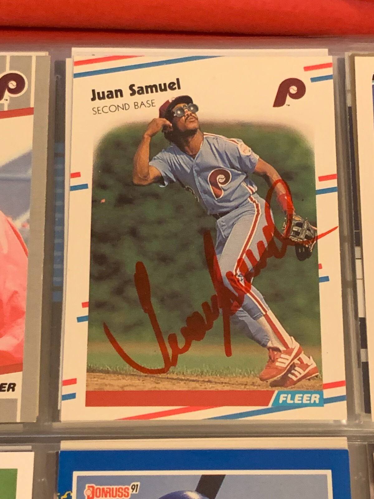 JUAN SAMUEL AUTOGRAPHED SIGNED 1988 FLEER CARD PHILLIES COA | eBay