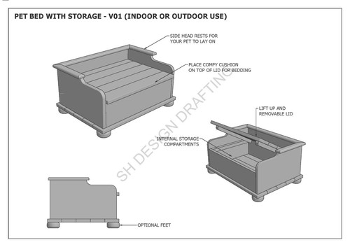 (BUILDING PLANS) FOR DOG & CAT - PET BEDS - 3 SIZES - Build Your Own ...