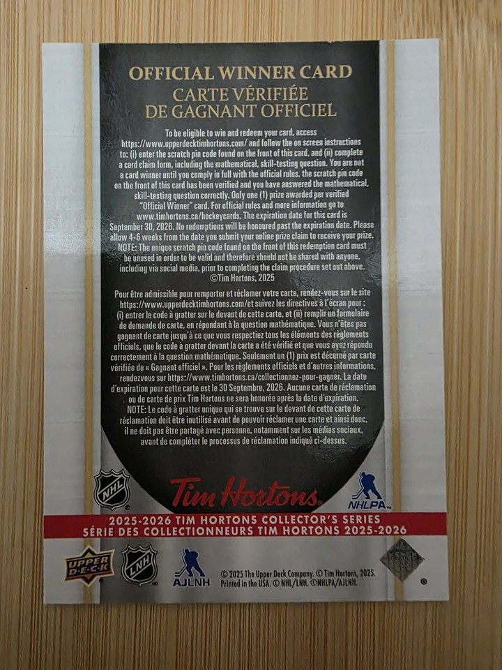 2025-26 TIM HORTONS UPPER DECK JOSH NORRIS SIGNATURE JERSEY RELIC 23/25 ...