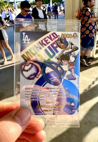 DODGERS X ONE PIECE COLLAB PROMO CARD MONKEY D. LUFFY EB02-010 OPTCG IN ...