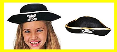 Kids Permafelt Pirate Hat Childs sz may fit some adults buccaneer hat ...