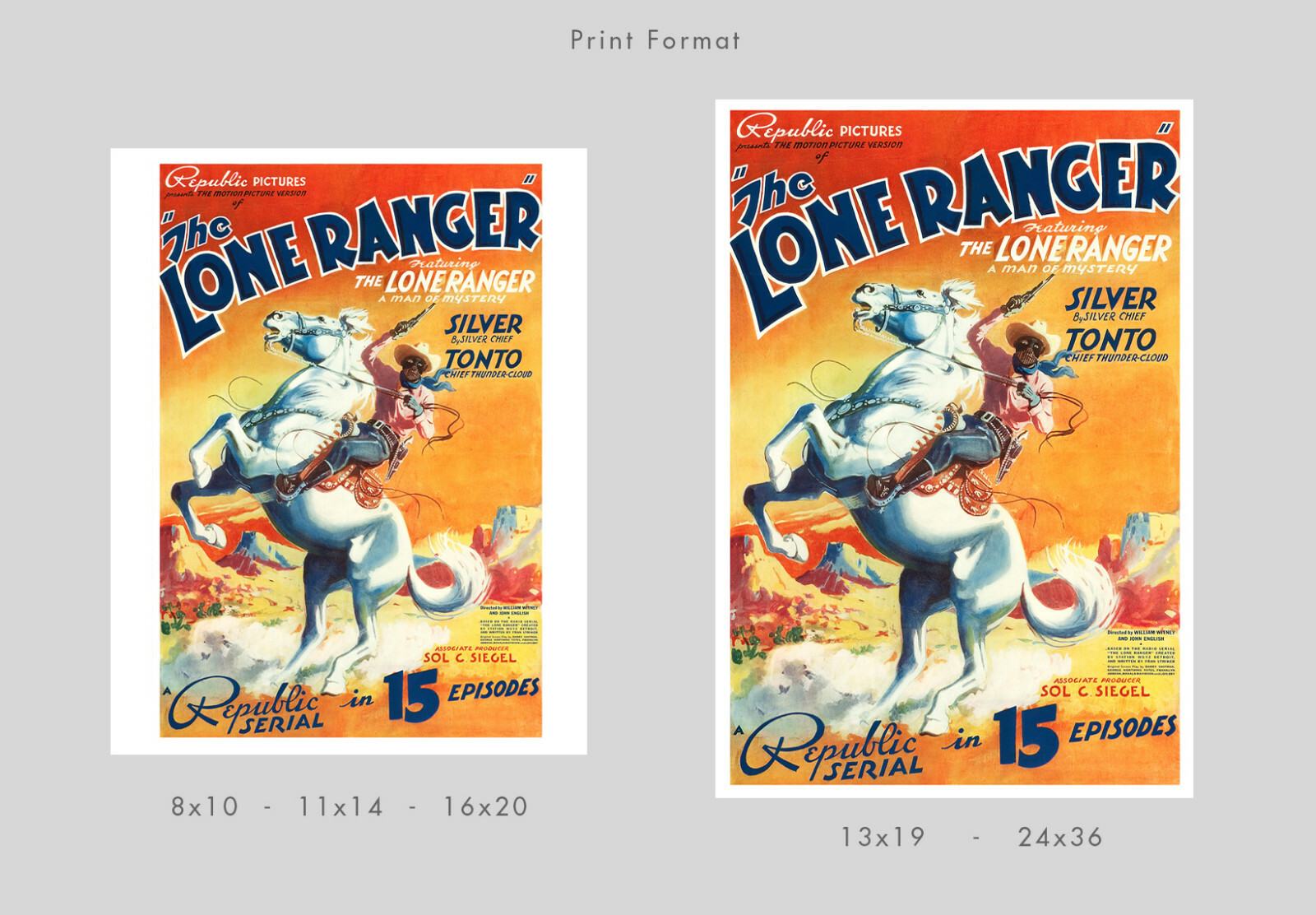 The Lone Ranger - Republic Pictures Serial - Movie Poster Print | eBay