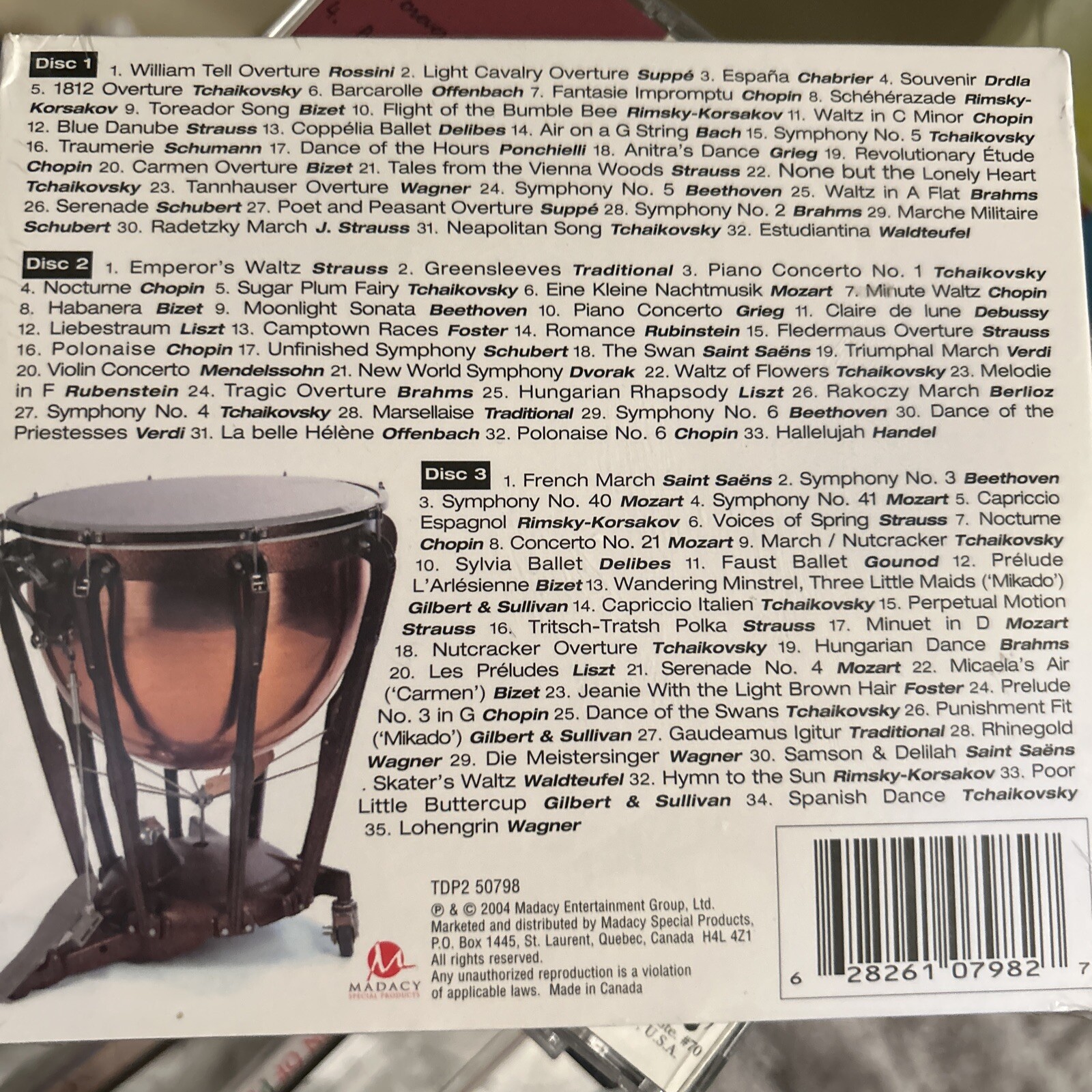 100 All-Time Classical Favorites (CD, Jul-2005, 3 Discs, Madacy) for ...