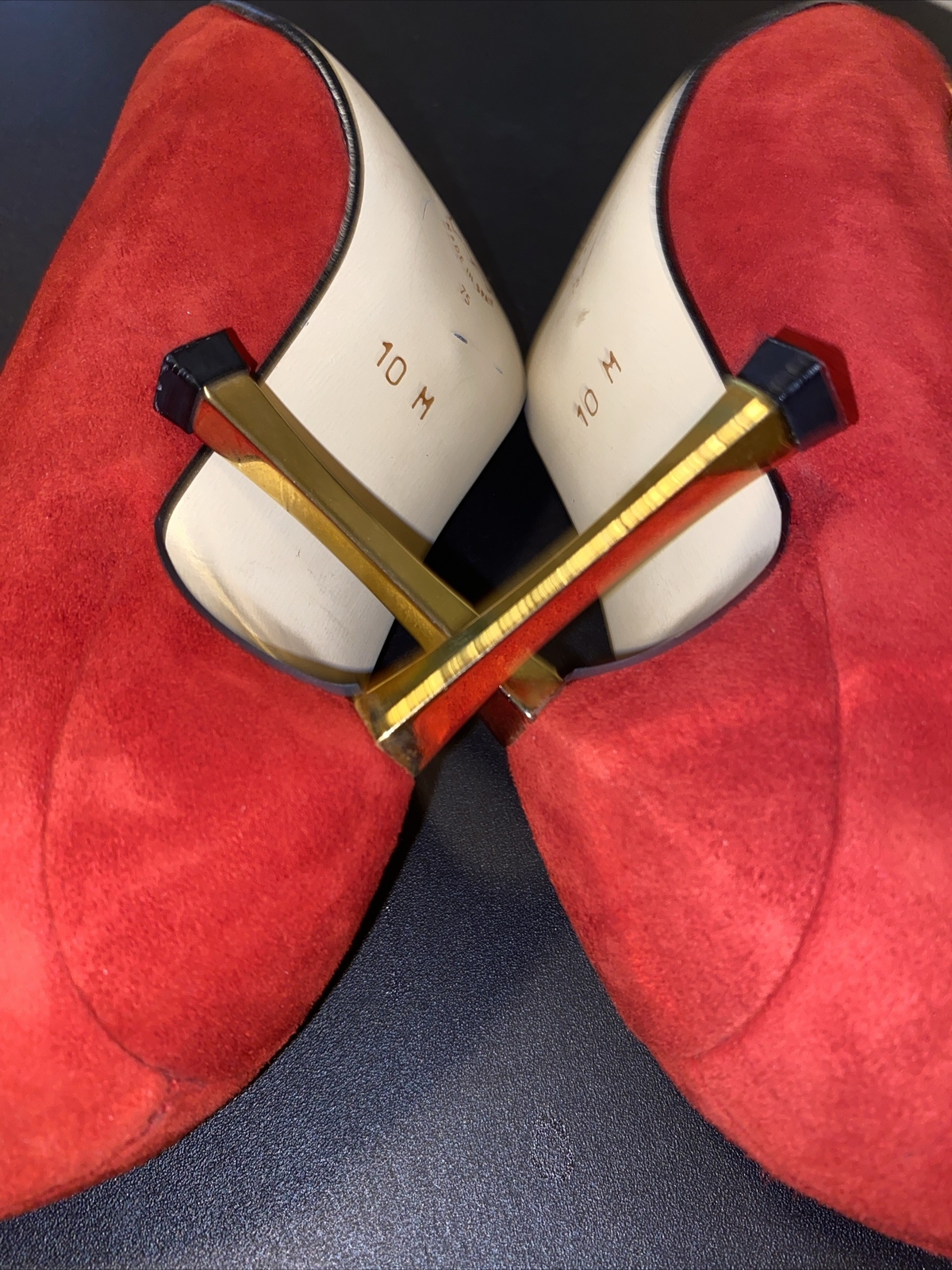 Spanish Leather Collection Vintage Red Suede Heels It… - Gem