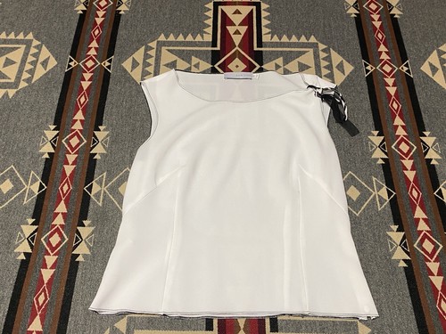 Luis Civit Sleeveless Top White Polyester Womens Sz 8 Made Spain T75 | eBay