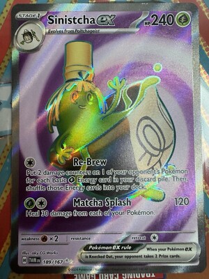 Sinistcha ex 189/167 Twilight Masquerade Sv06 Pokemon TCG Card Near ...
