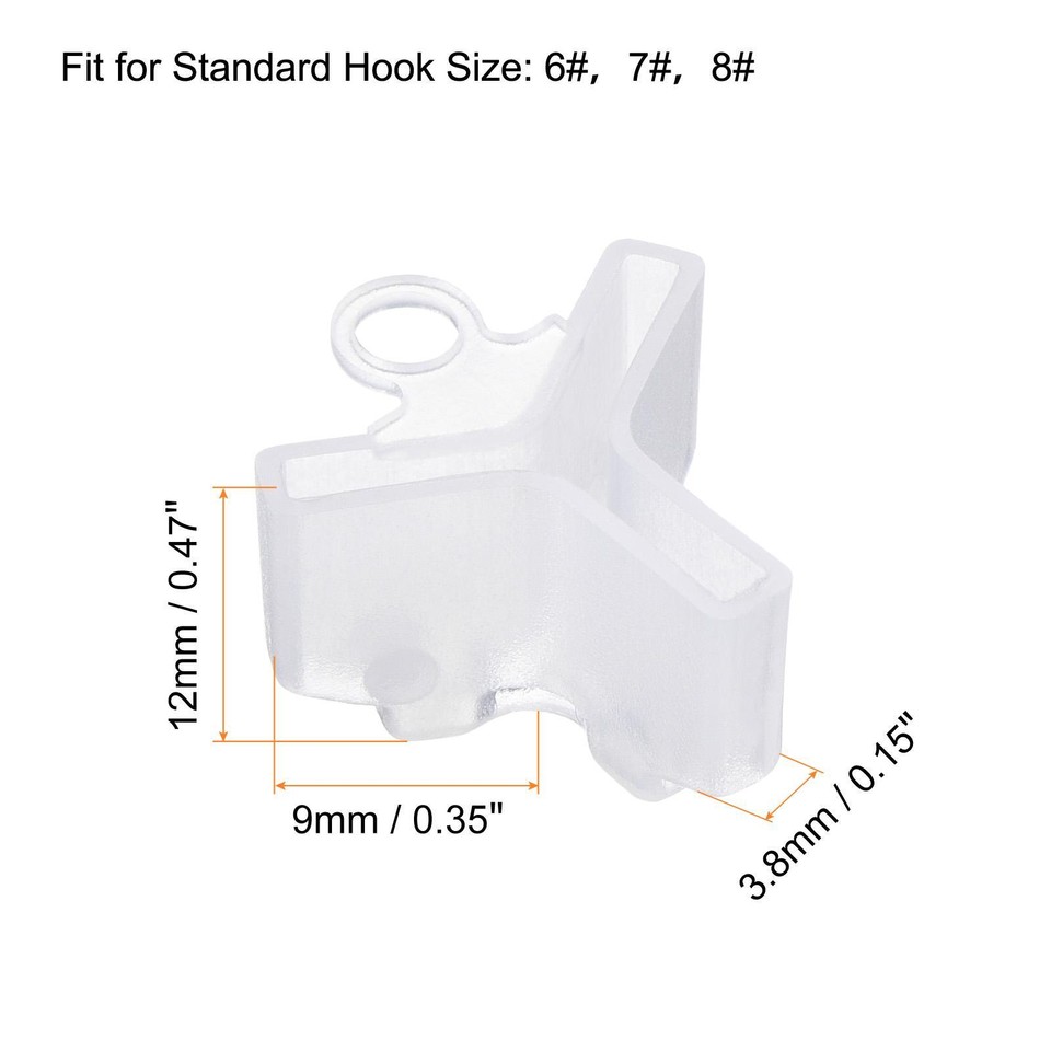 100Pcs Fishing Hook Bonnets Plastic Treble Hook Covers Fit for 6，7，8 ...