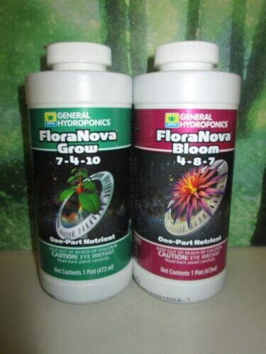 General Hydroponics GH Flora Nova Grow & Bloom - One Pint Each - Free ...