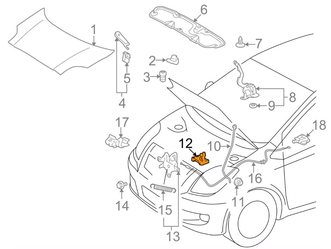 For Toyota Genuine Hood Prop Rod Retainer 5345252010 | eBay