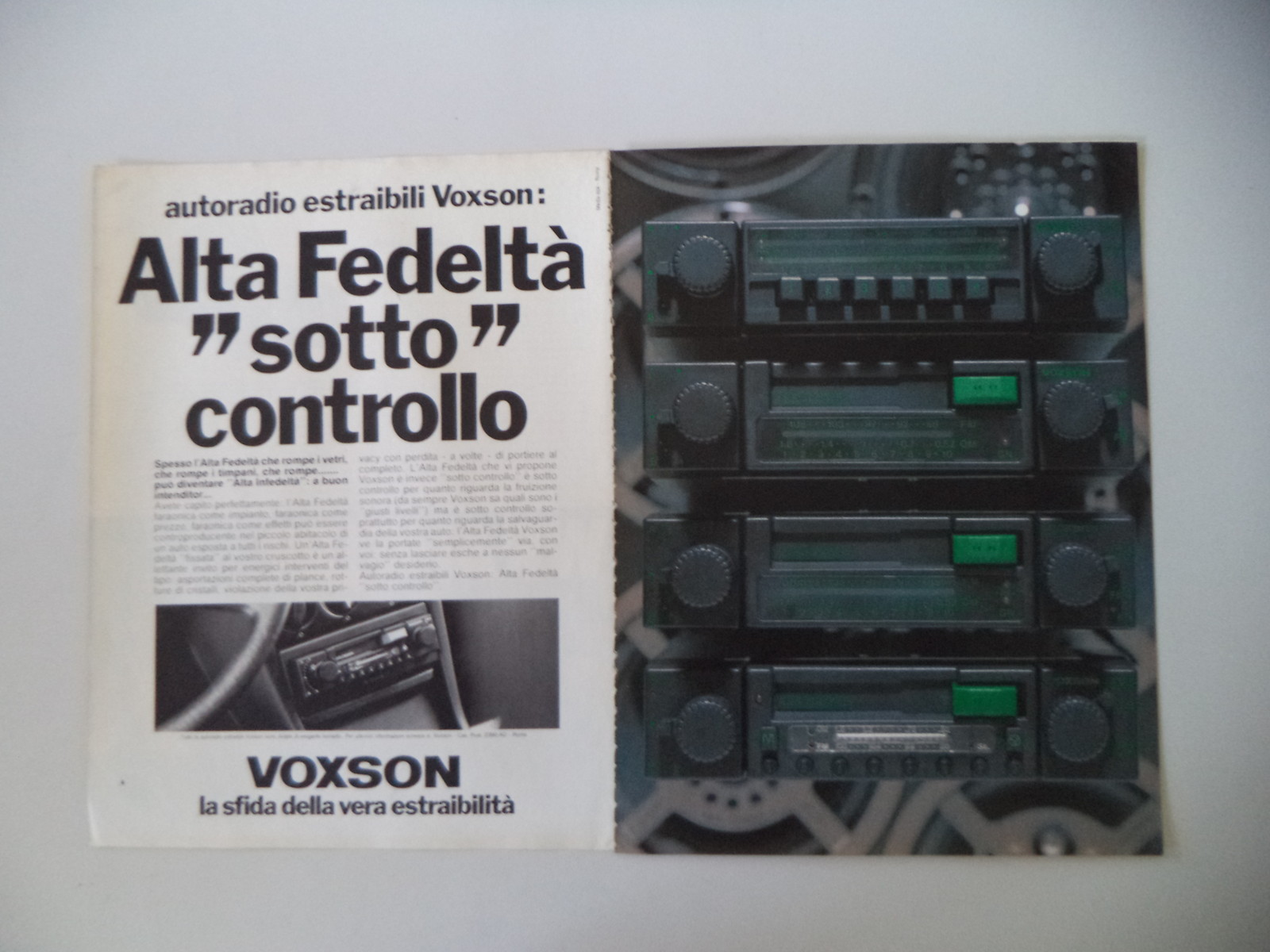 advertising Pubblicità 1980 AUTORADIO VOXSON | eBay