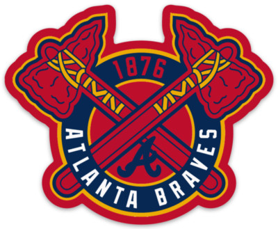 Atlanta Braves Crossed Tomahawk Logo Type 1876 MLB Baseball Die-Cut ...