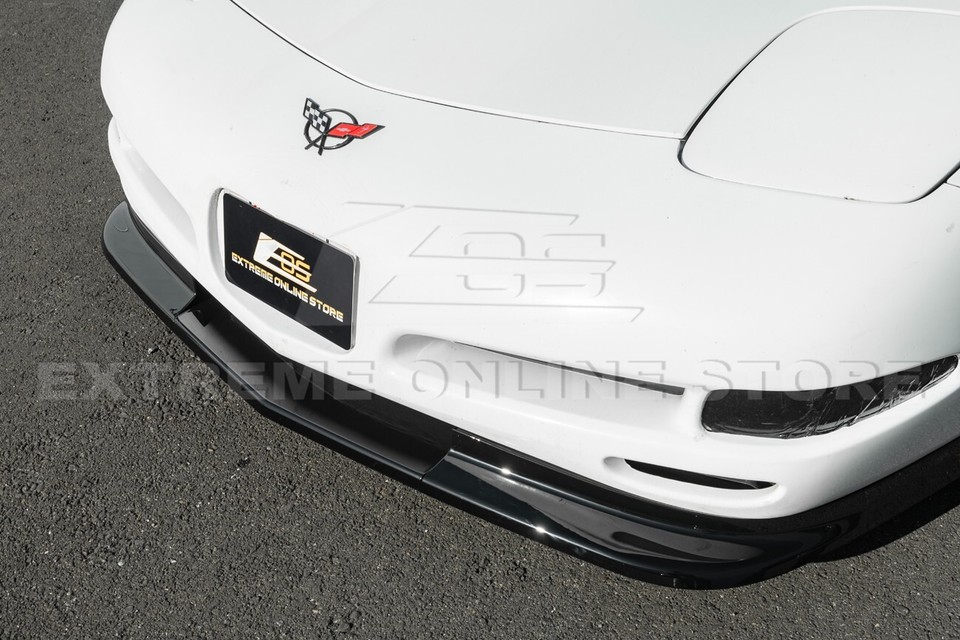 For 97-04 Corvette C5 Performance GLOSSY BLACK Front Bumper Vented Lip ...