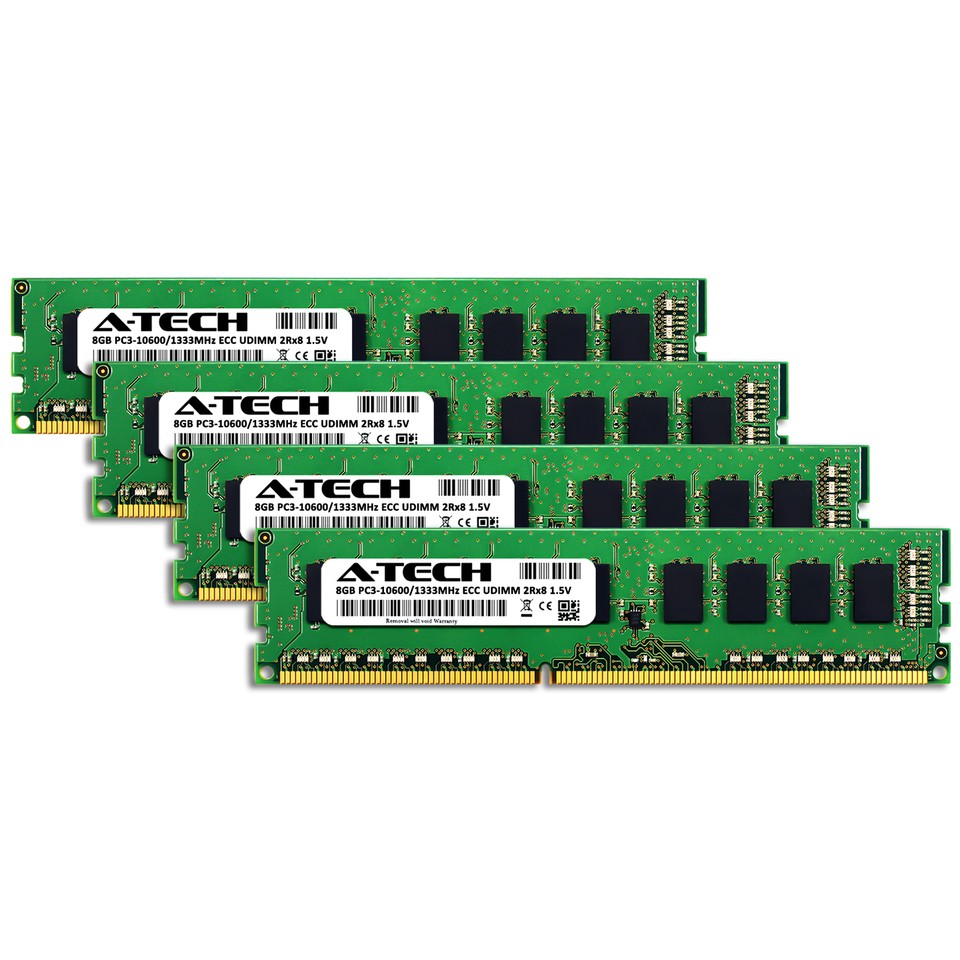 32GB 4x 8GB PC3-10600E ECC UDIMM Dell PowerEdge R210 II T110 II T110 ...