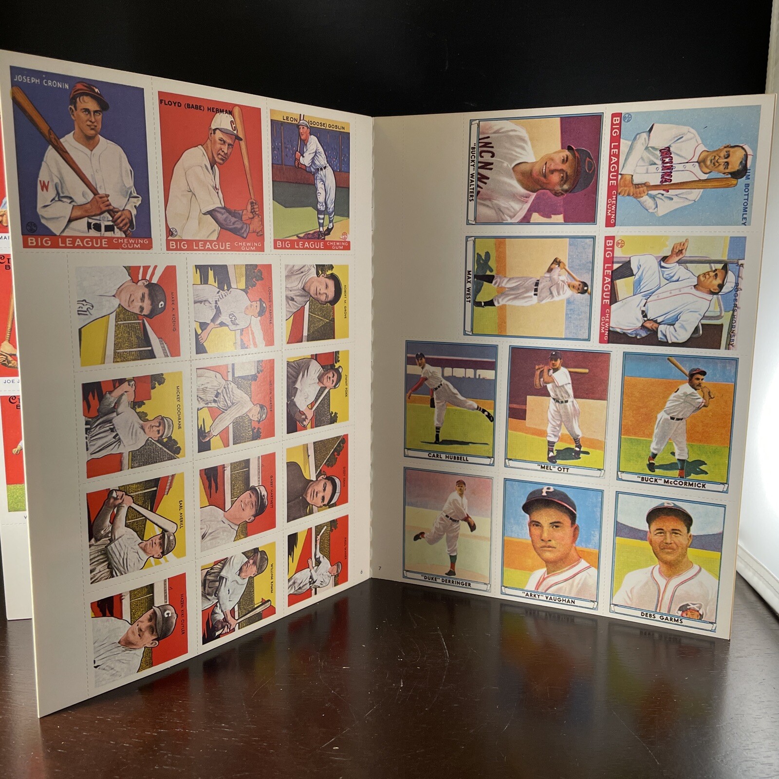 Lot of 8 uncut sheets Babe Ruth Lou Gehrig Big League Chewing Gum Dover ...