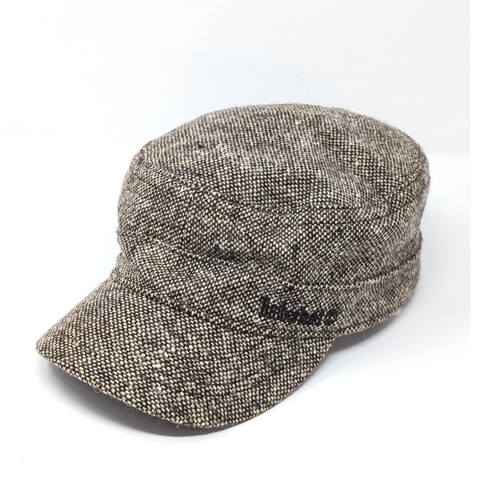 Timberland Women's Tweed Military Cadet Cap Hat Wool Blend Brown Y2K | eBay