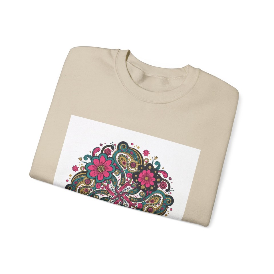 Disco Florals Paisley Crewneck Sweatshirt | 70s Revival, Maximalist ...