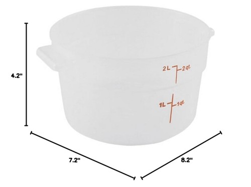 Cambro (RFS2PP190 2 Qt. Round Polypropylene Food Storage Container ...