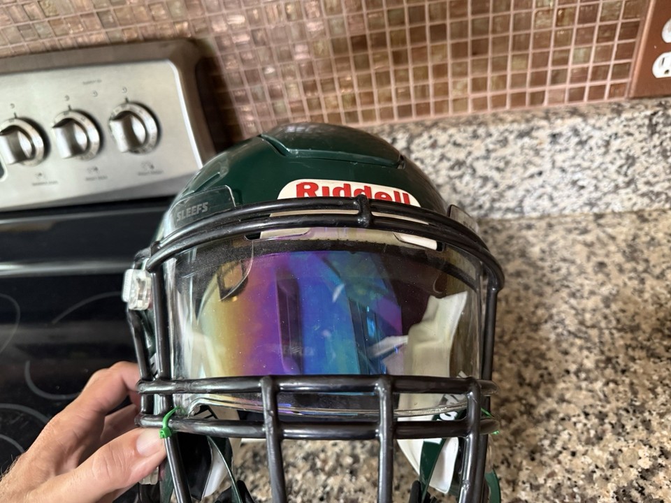 Riddell SpeedFlex Football Helmet Green Facemask & Visor Adult Large | eBay