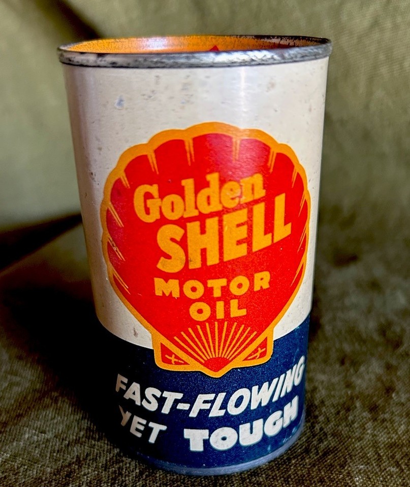 Vintage Shell Oil Can Bank RARE Motor Oil Coin Bank Bright And Clean | eBay