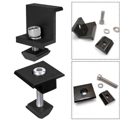 End Clamp Solar Panel Racking Adjustable Black Mounting Pressing Block ...