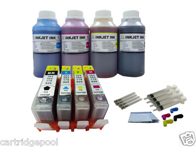 4 Refillable ink cartridge w/chip HP 564 XL for Officejet 4620 4622 ...