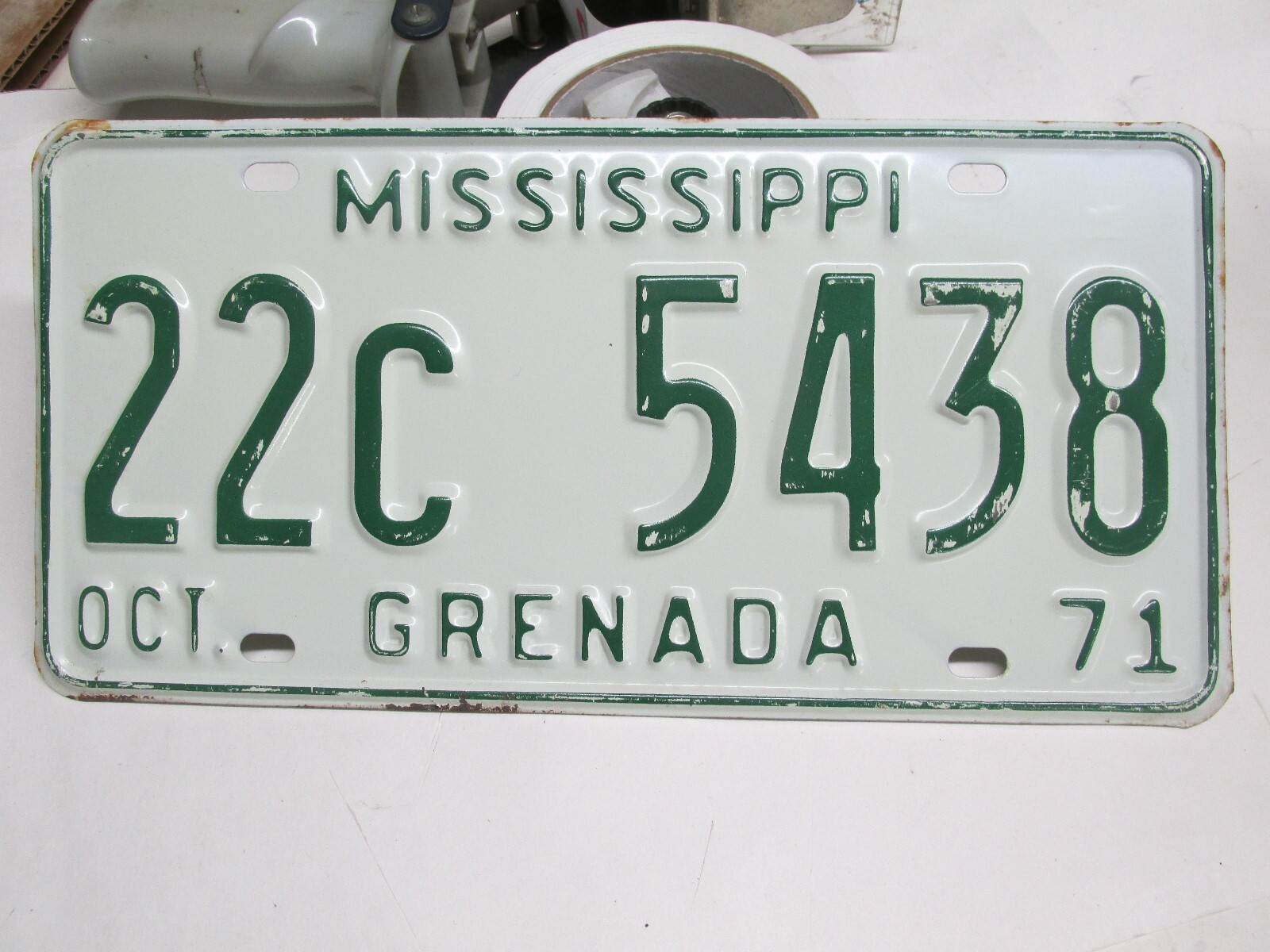 OLD ANTIQUE VINTAGE MISSISSIPPI LICENSE PLATE CAR TAG 1971 GRENADA ...