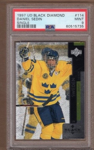 PSA 9 Mint DANIEL SEDIN 1997/98 BLACK DIAMOND Single ROOKIE CARD FHOF ...