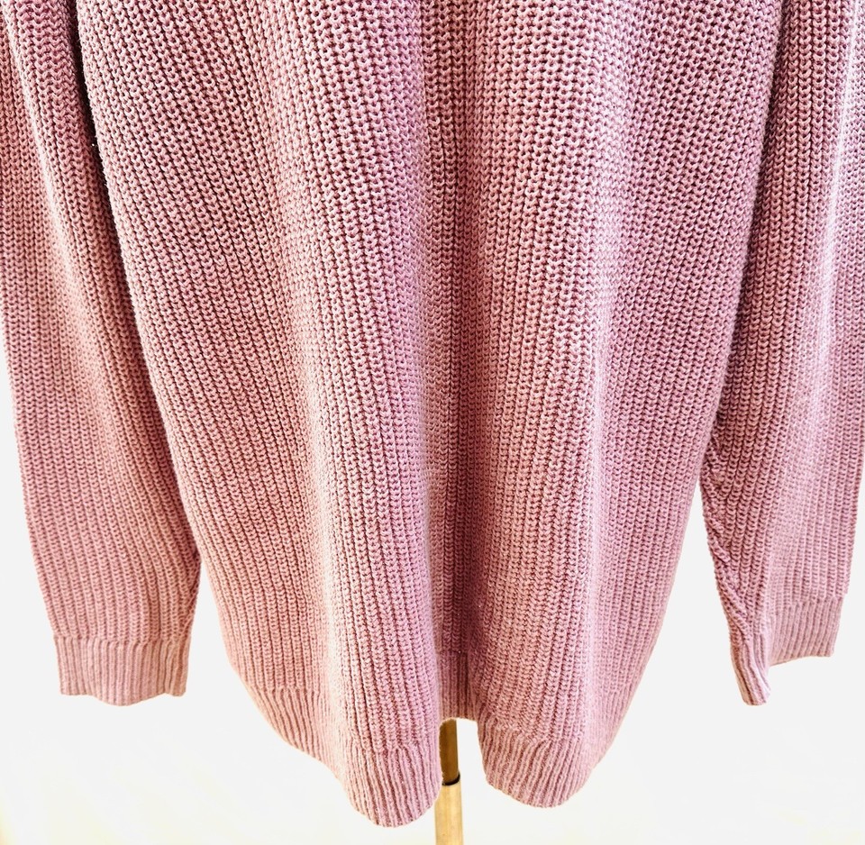 NWT Croft & Barrow Women Long Sleeve Pullover V-Neck Knit Pink Sweater ...