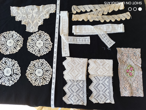Huge Lot Of Vintage Antique Crochet Lace Doily Linens Embroidered ...