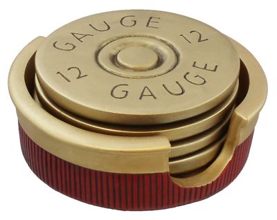 12 Gauge Shotgun Shell Coaster Set/4 Bullet Coasters Hunting Cabin Man ...