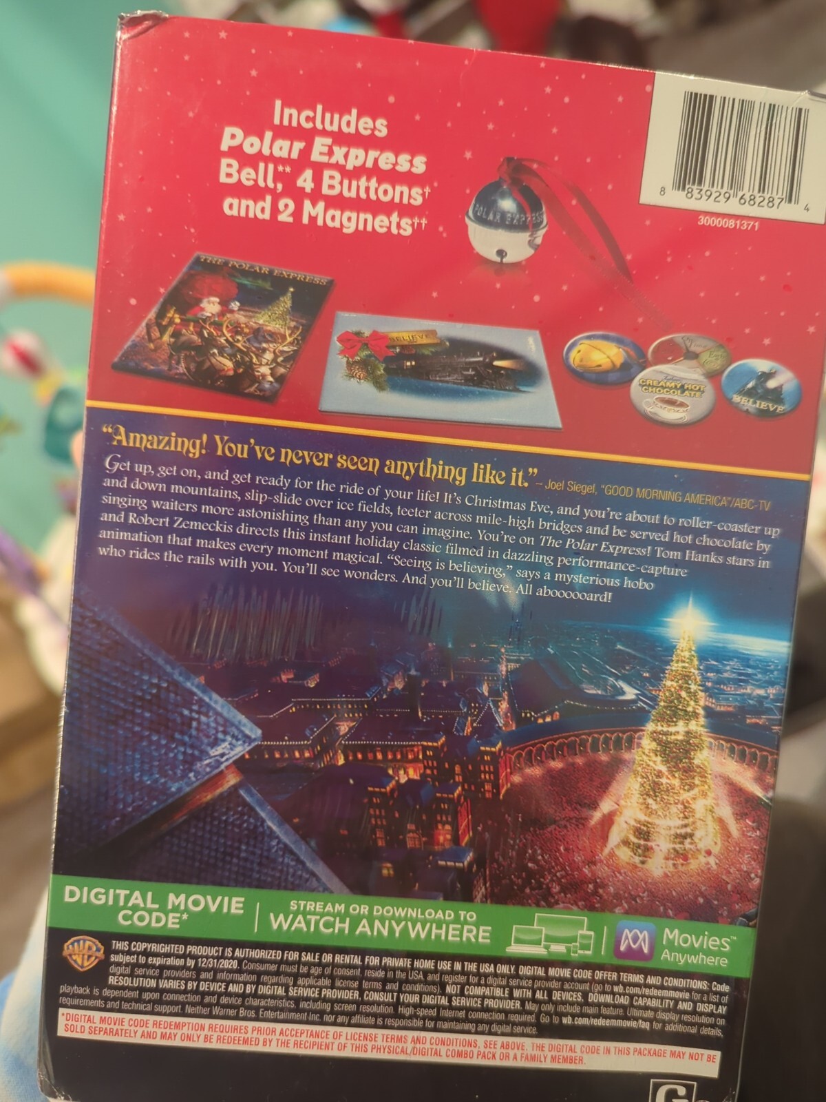 The Polar Express Holiday Gift Set (dvd Digital) 4 Buttons 2 Magnet ...