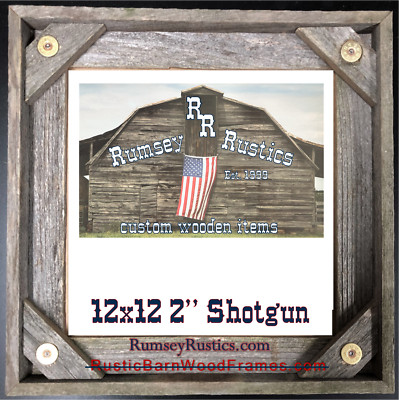 12x12" Shotgun Shell rustic barnwood barn wood picture frame weathered ...