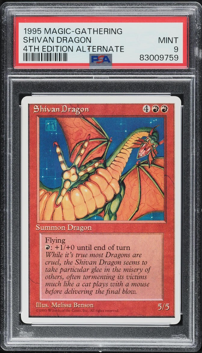 MTG *** Alternate 4th Edition *** Shivan Dragon *** PSA 9 Mint | eBay